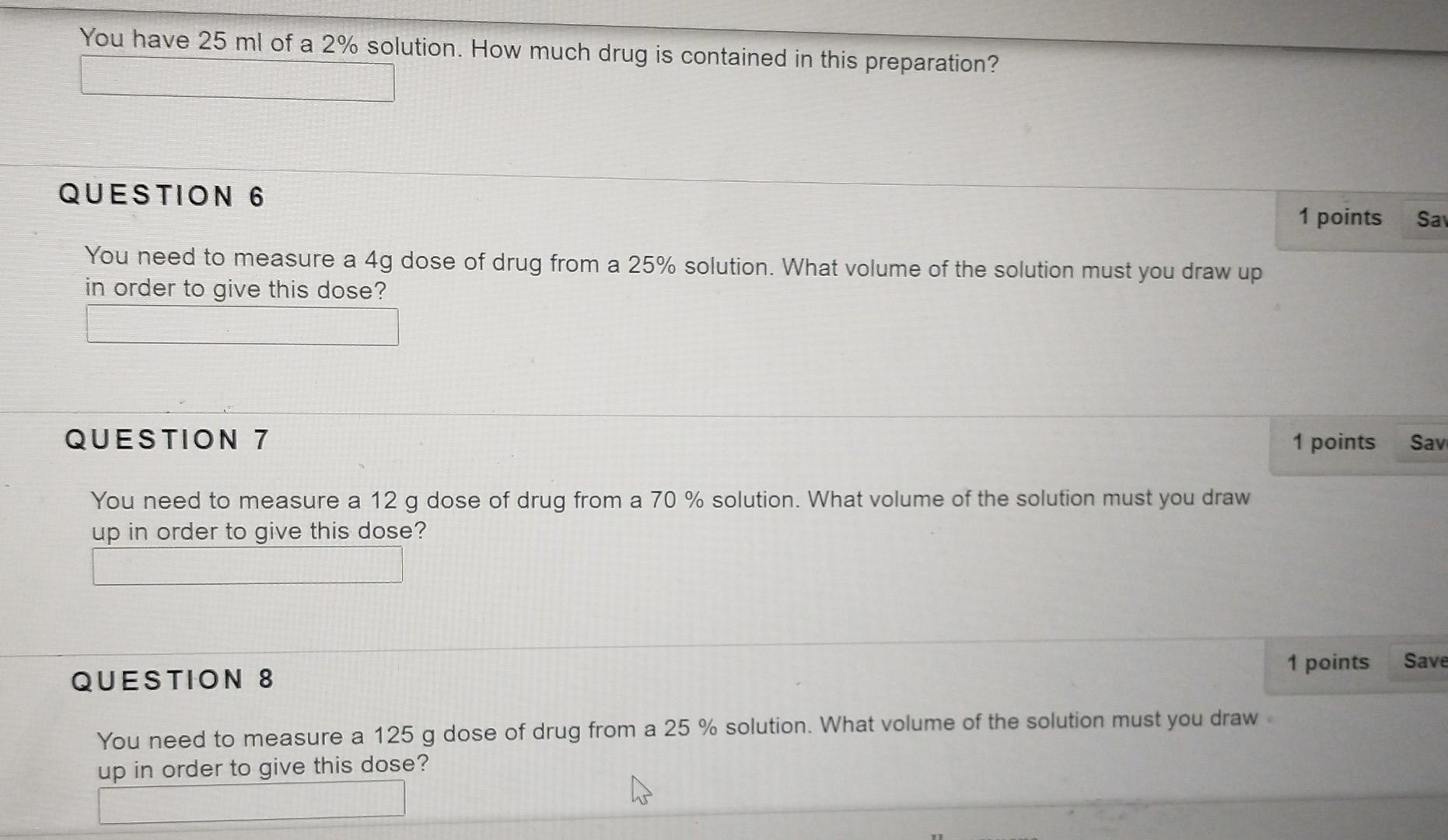 Solved estion Completion Status: QUESTION 1 You have 95 ml | Chegg.com