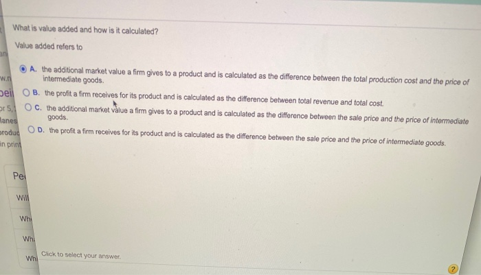 Solved What is value added and how is it calculated? Value | Chegg.com