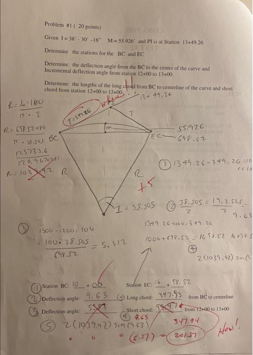 Solved Problem #1 ( 20 points) Given I=38∘−30∘−18∘M=55.926∘ | Chegg.com