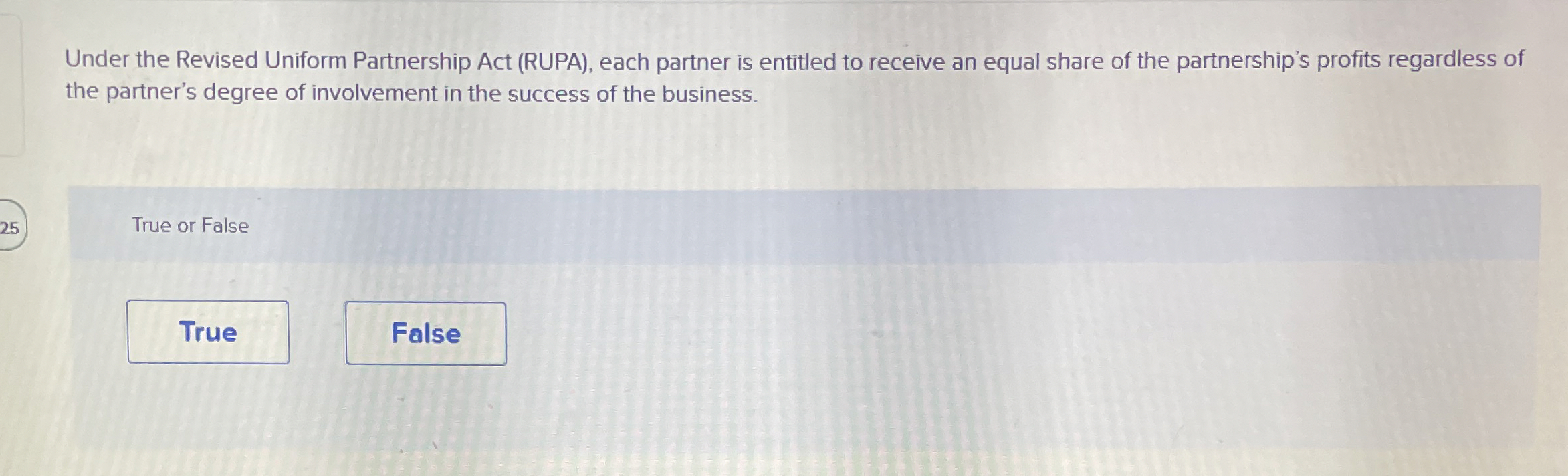 Solved Under the Revised Uniform Partnership Act (RUPA), | Chegg.com