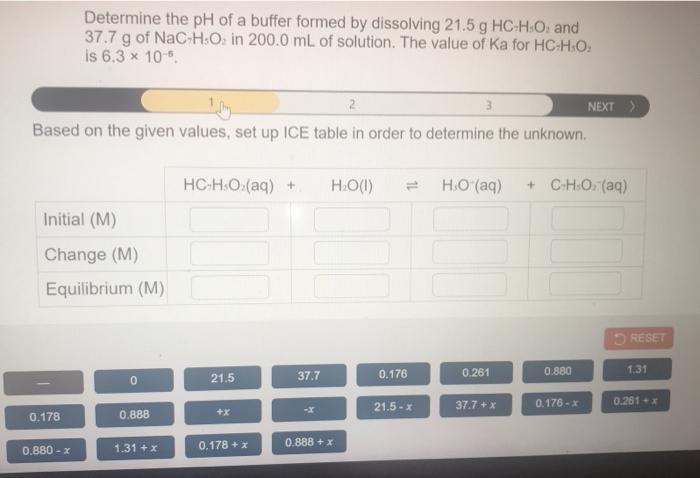 Solved Determine the pH of a buffer formed by dissolving | Chegg.com