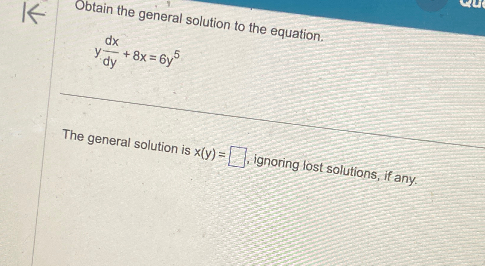 Solved Obtain the general solution to the | Chegg.com