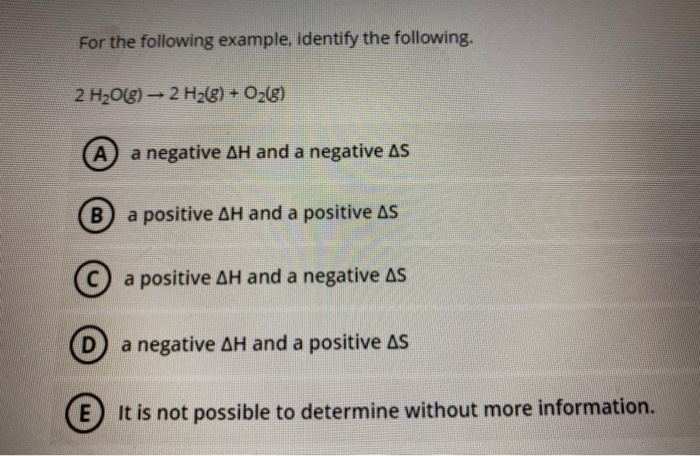Solved For the following example, identify the following. 2 | Chegg.com