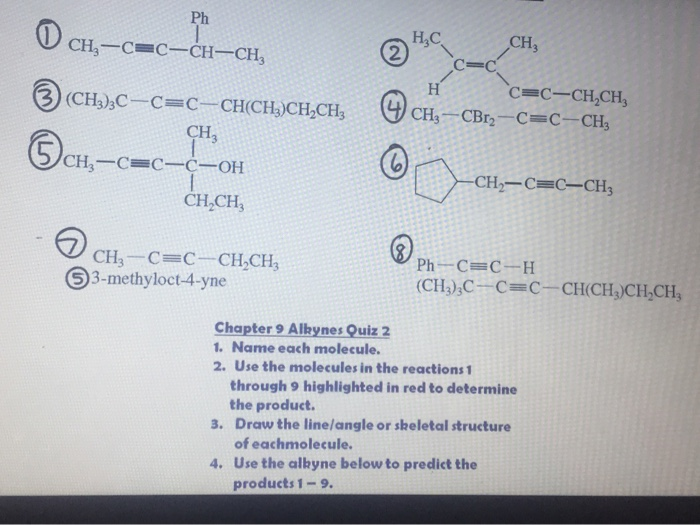 Ph H-CC-CH-CH, ② CH₂ C=C H C=C=CH-CH, | Chegg.com