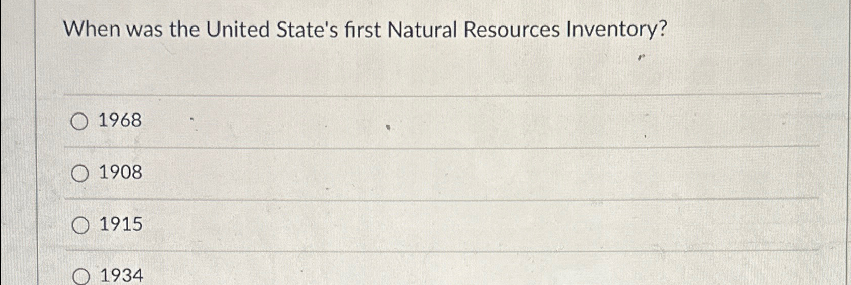 Solved When was the United State's first Natural Resources | Chegg.com