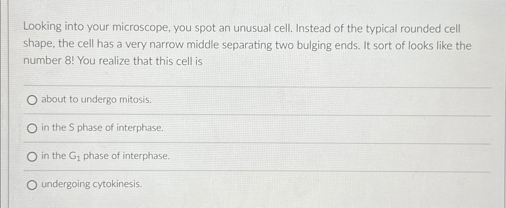 Solved Looking into your microscope, you spot an unusual | Chegg.com