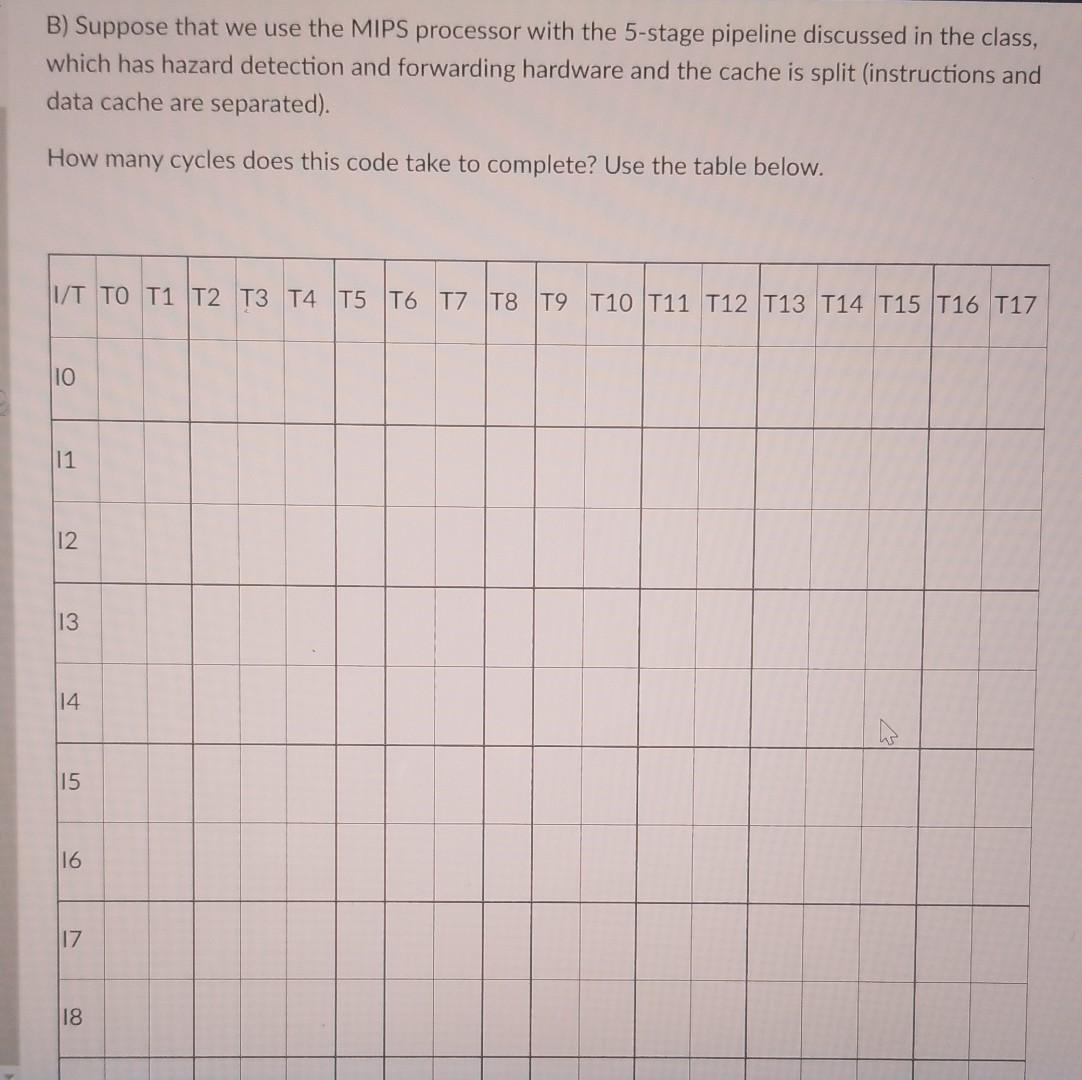 Solved Consider the following code: 10: addi $R1, $RO, 1 11: | Chegg.com