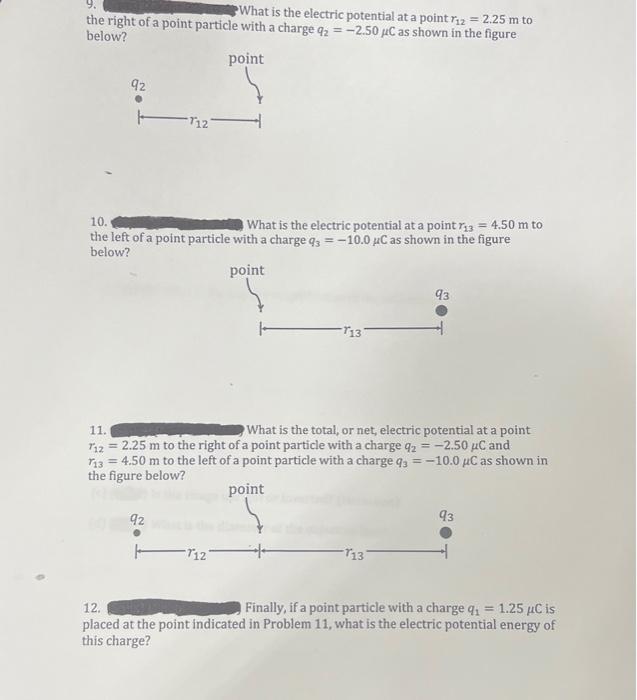 Solved the right of a point particle hat is the electric | Chegg.com