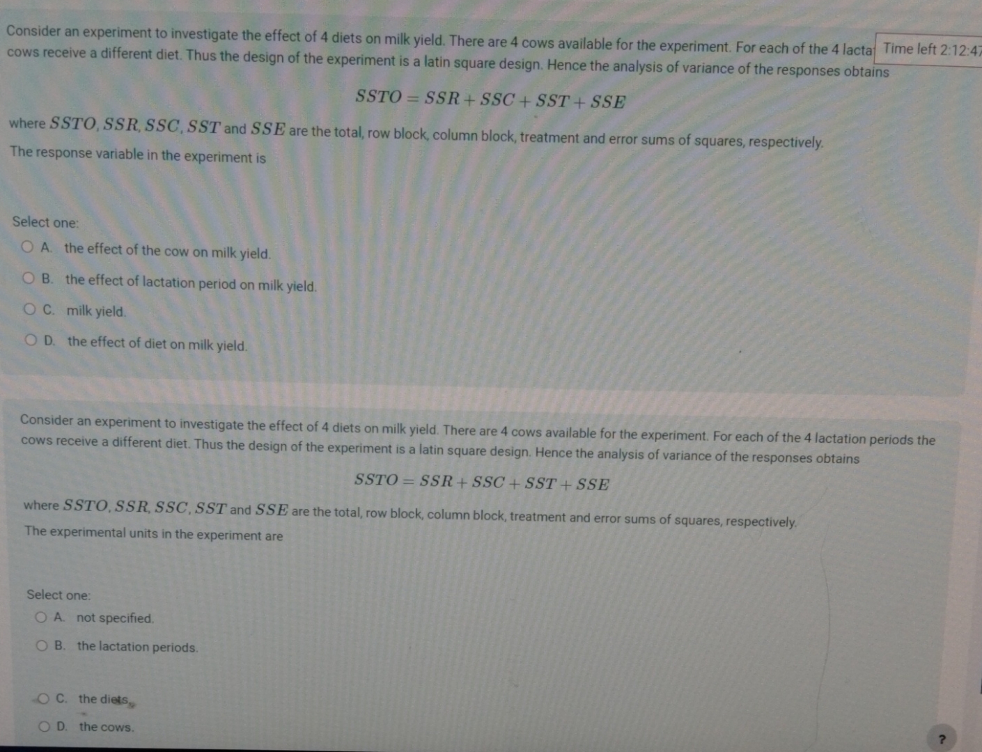 Solved Consider an experiment to investigate the effect of 4 | Chegg.com