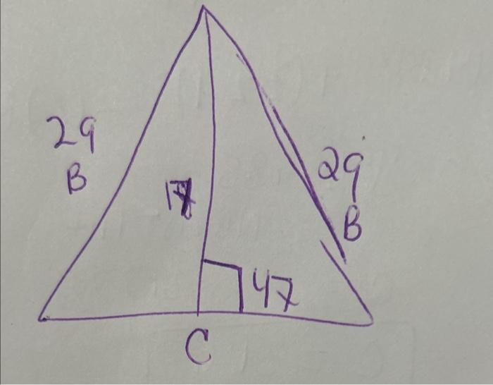 Solved Find The Area Of The Triangle Using Herons Formlua