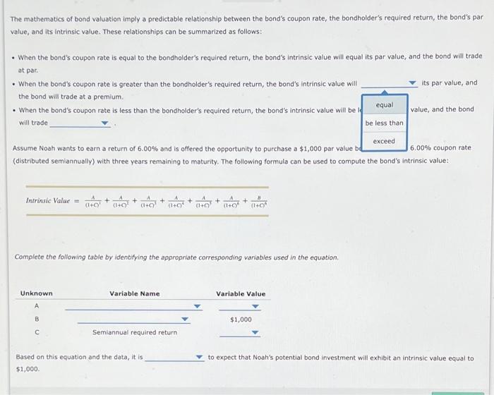 Solved The mathematics of bond valuation imply a predictable | Chegg.com