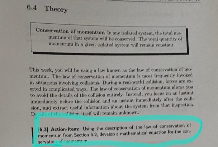 Solved Conservation of momentum In any isolated system, the | Chegg.com