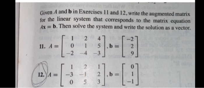 Solved Given A And B In Exercises 11 And 12 Write The