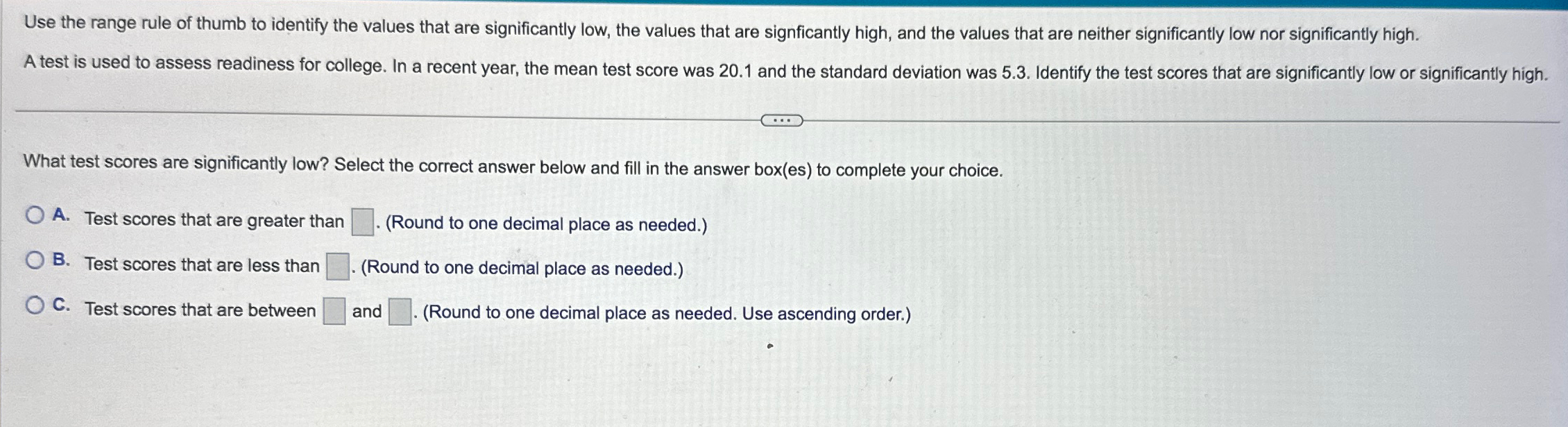 Solved Use the range rule of thumb to identify the values | Chegg.com