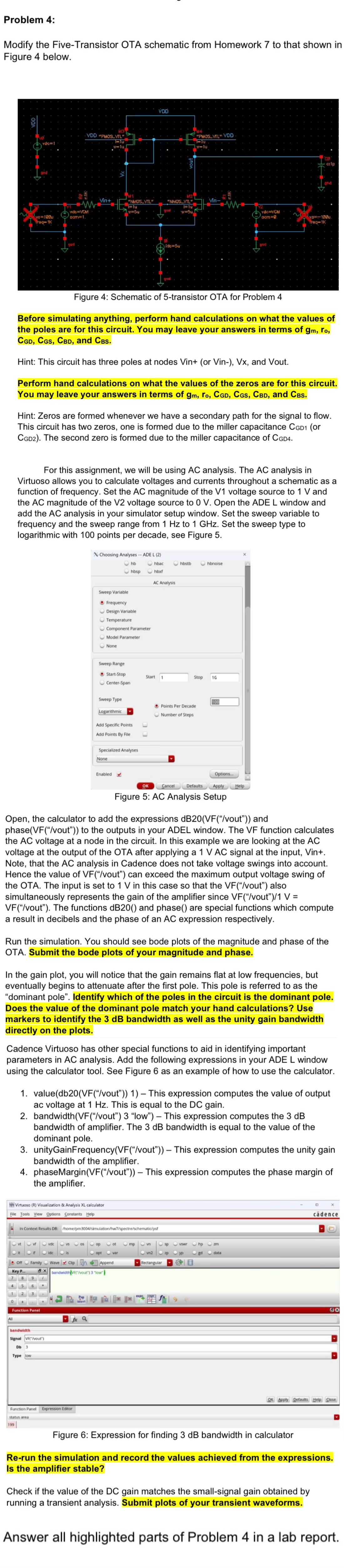 Problem 4:Modify the Five-Transistor OTA schematic | Chegg.com