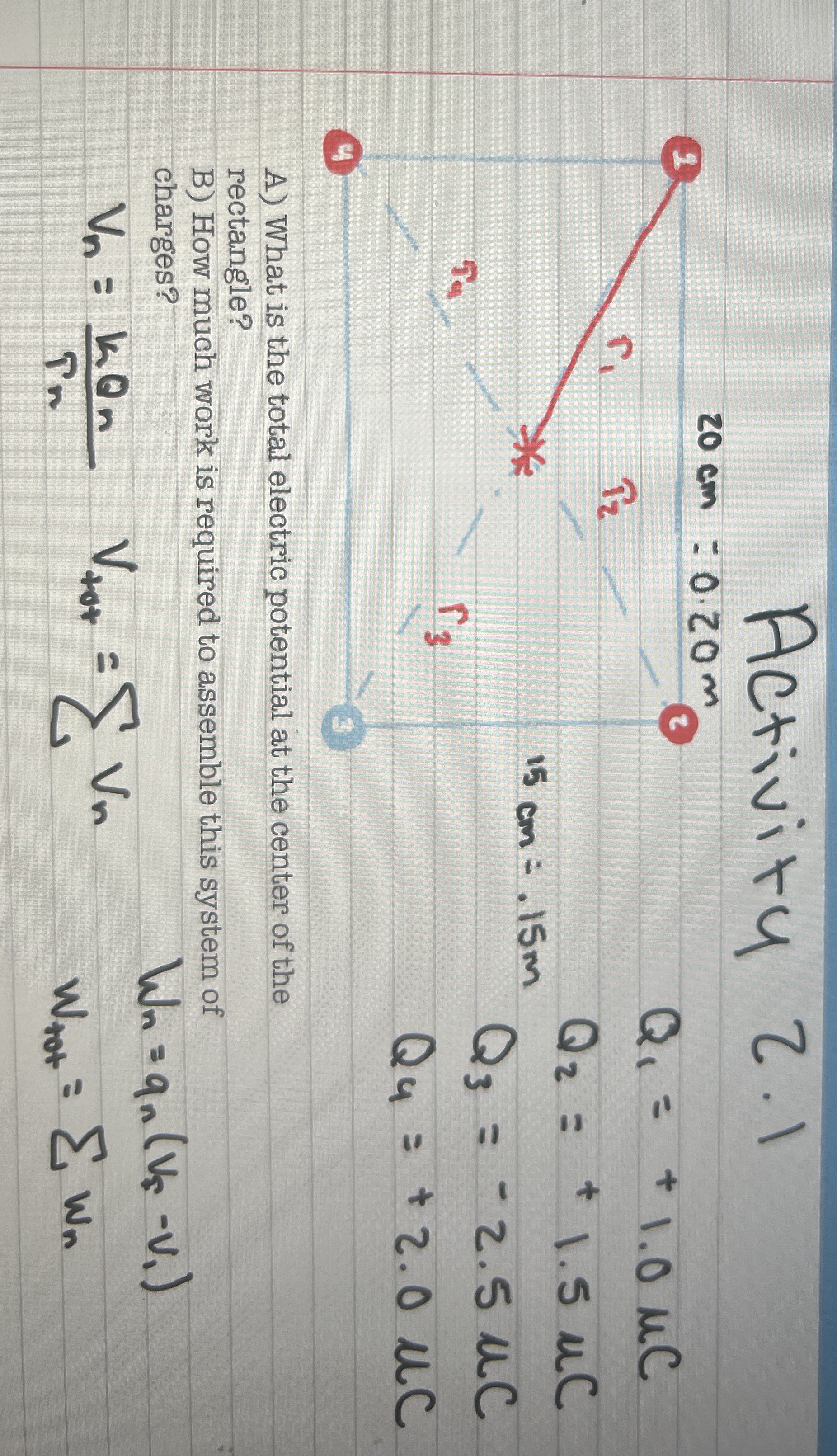 Solved Q1=+1.0μCQ2=+1.5μCQ3=-2.5μCQ4=+2.0μCA) ﻿What is the | Chegg.com