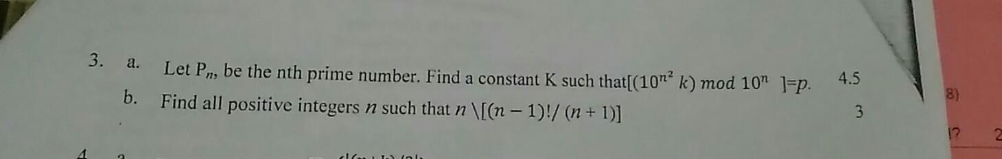 Solved 3. a. Let Pn, be the nth prime number. Find a | Chegg.com