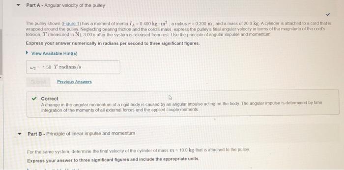 Solved This principle holds true for both linear and angular | Chegg.com