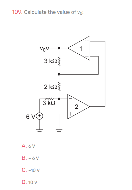 Solved Calculate the value of v0 ﻿:A. 6VB. -6VC. -10VD. 10V | Chegg.com