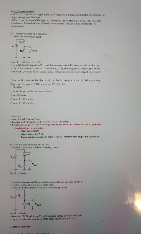 Solved BAC Measurements - Build your own circuits, apply | Chegg.com