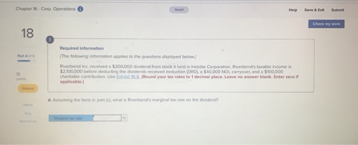 Chapter 16 - Corp. Operations Help Save & Exit Check | Chegg.com