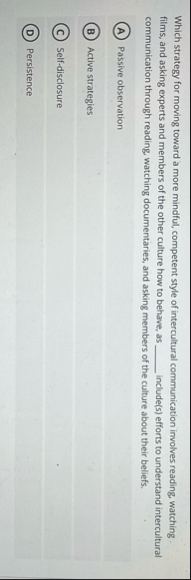 Solved Which strategy for moving toward a more mindful, | Chegg.com