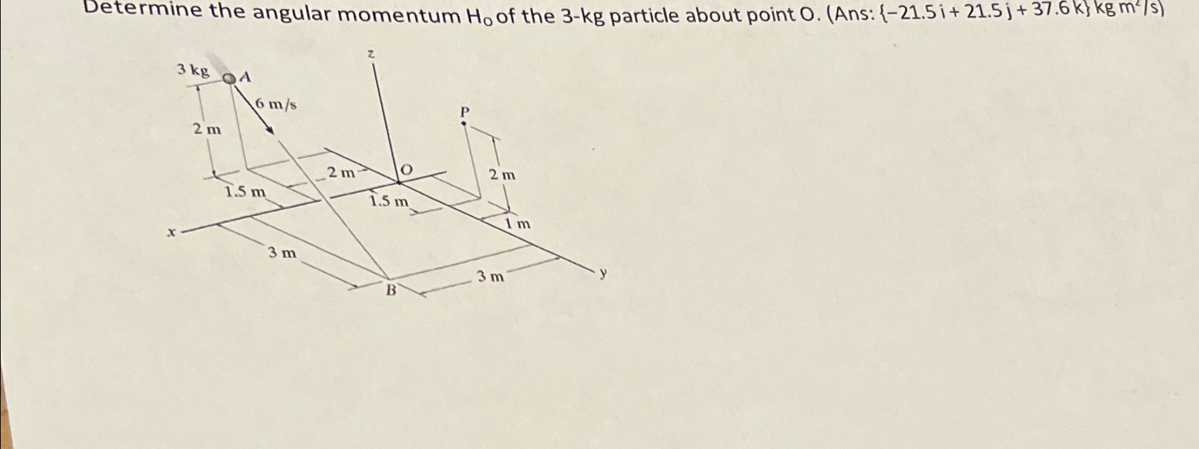 Solved Determine The Angular Momentum H0 ﻿of The 3 Kg