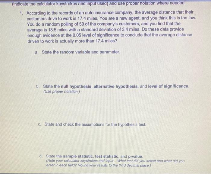 Solved ate the calculator keystrokes and input used) and use | Chegg.com