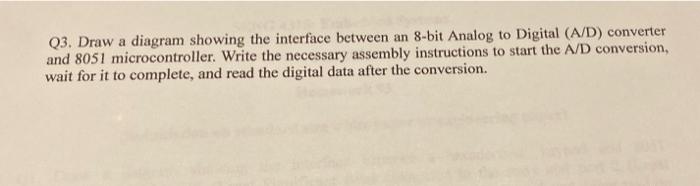 Solved Q3. Draw a diagram showing the interface between an | Chegg.com