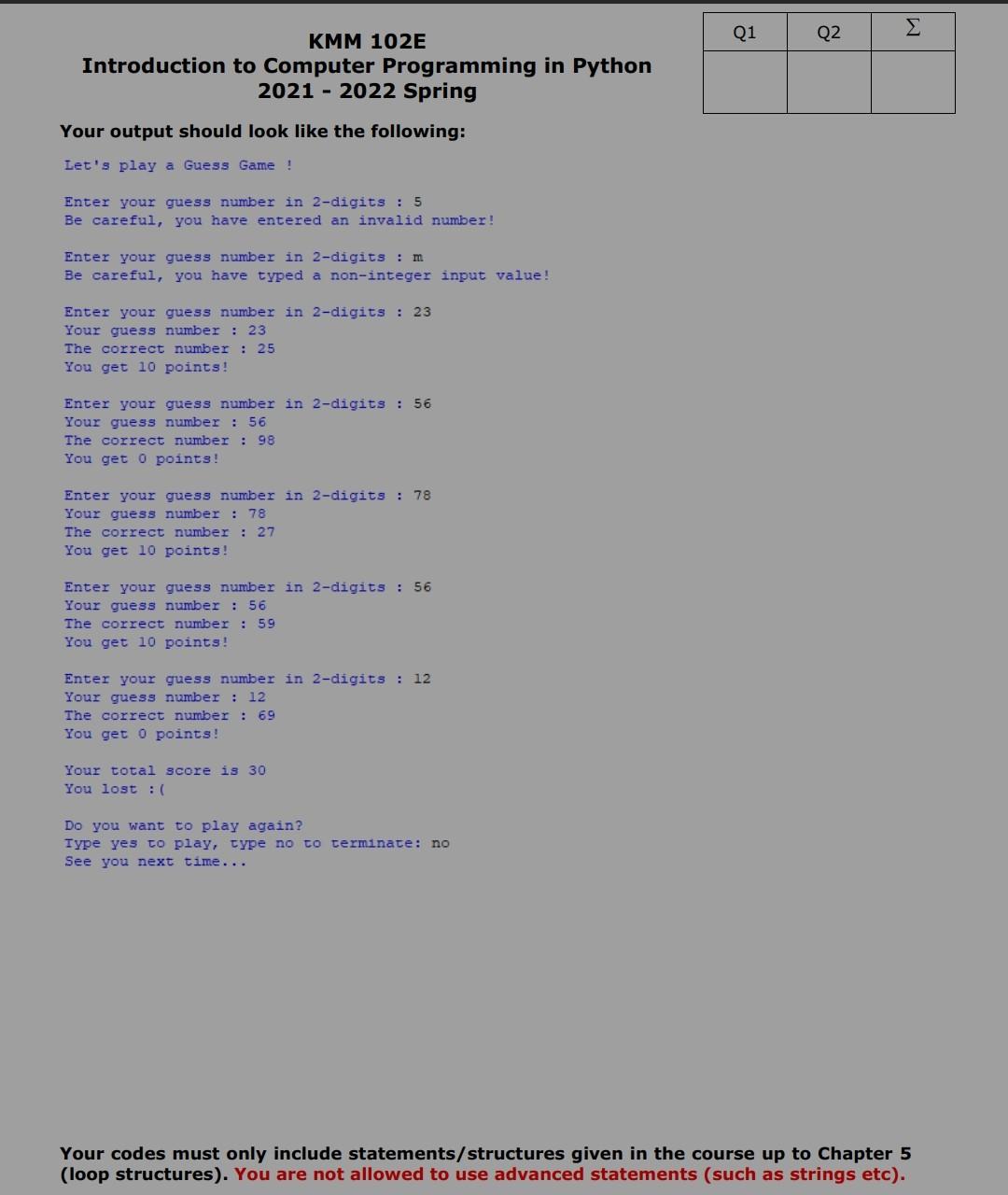 Solved Q1 Q2 Σ MU KMM 102E Introduction to Computer | Chegg.com