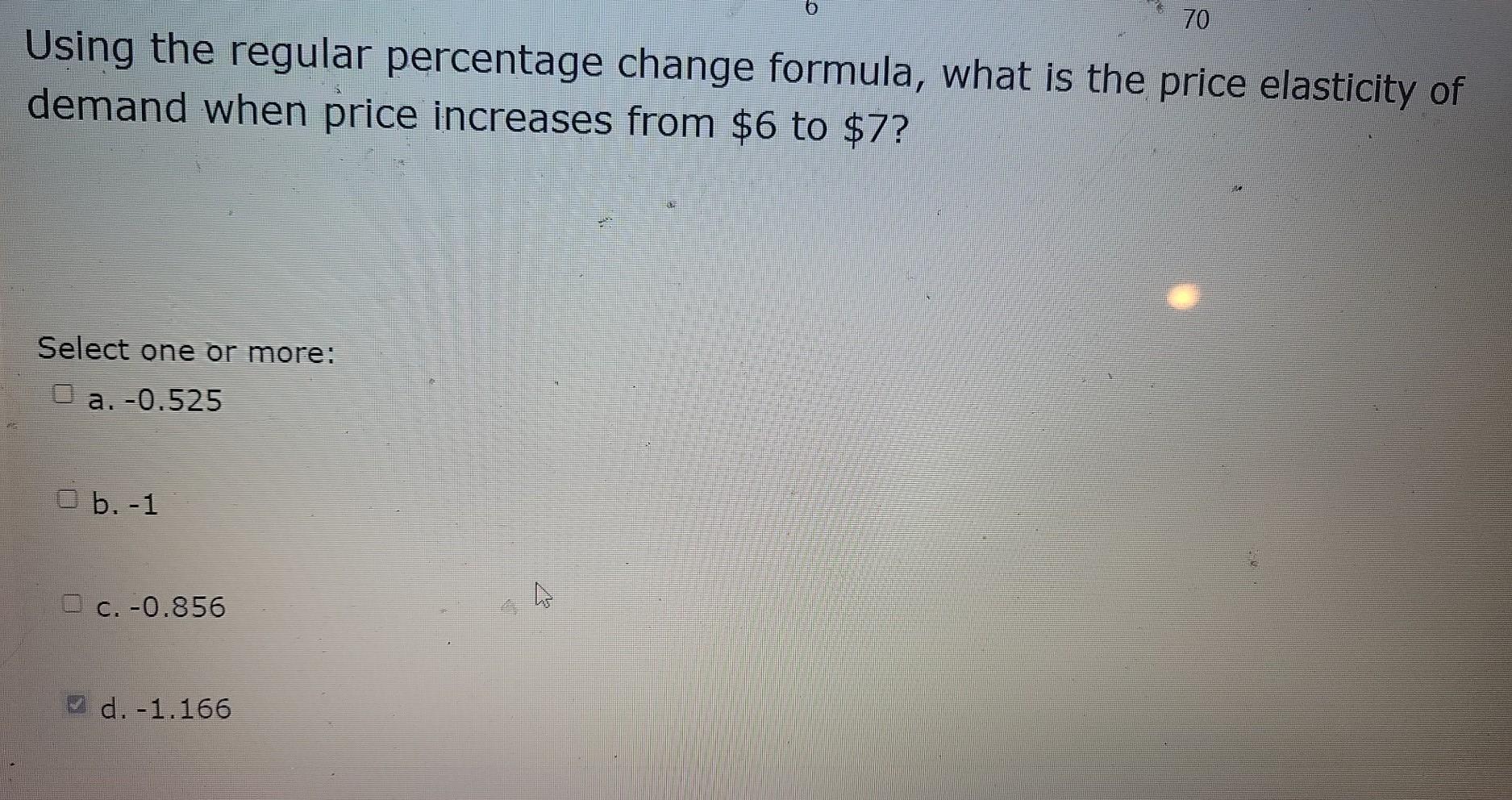70 Using the regular percentage change formula, what | Chegg.com
