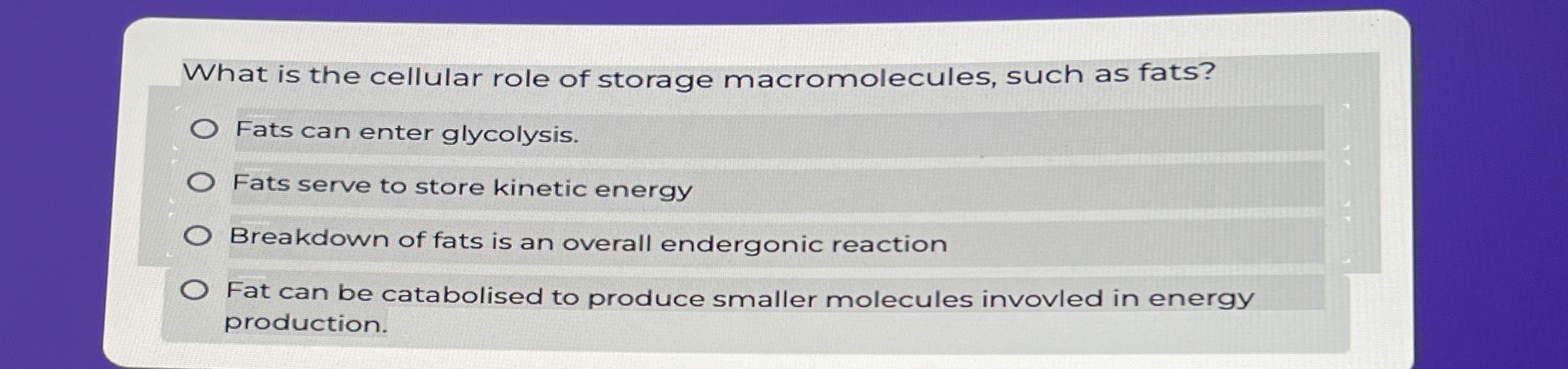Solved What is the cellular role of storage macromolecules, | Chegg.com