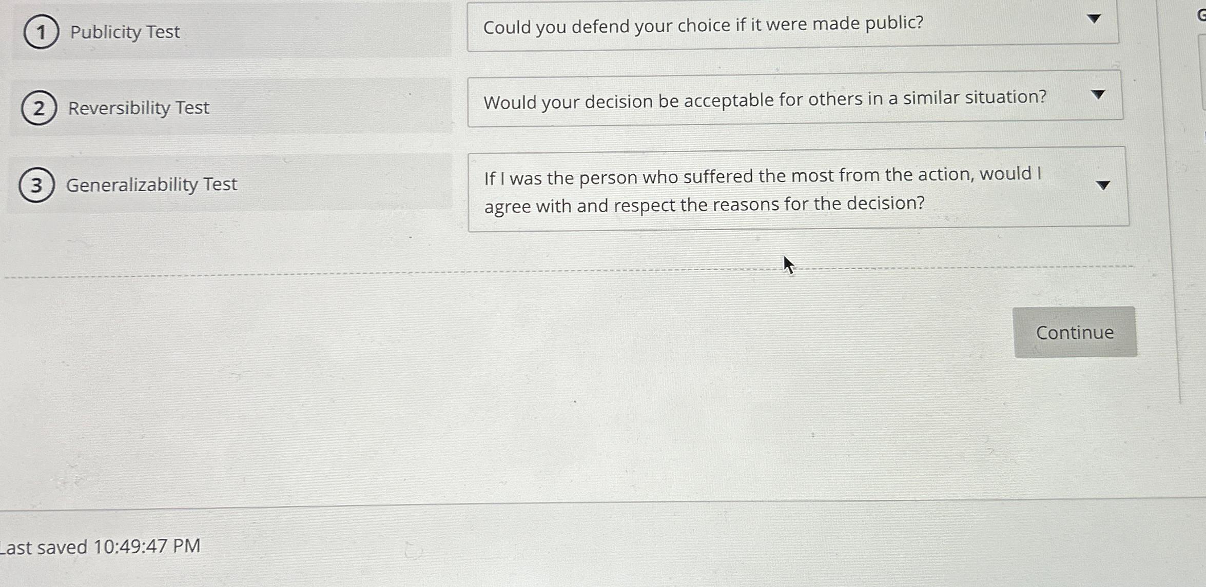 Solved Publicity TestCould you defend your choice if it were | Chegg.com