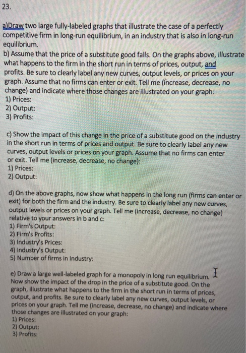 Solved 23 a) Draw two large fully-labeled graphs that | Chegg.com