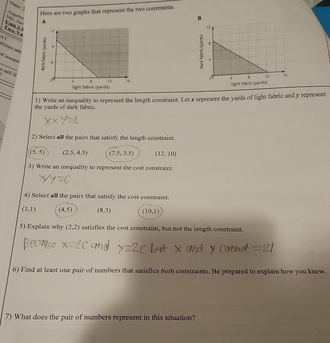 Here are two graphs that represent the two | Chegg.com