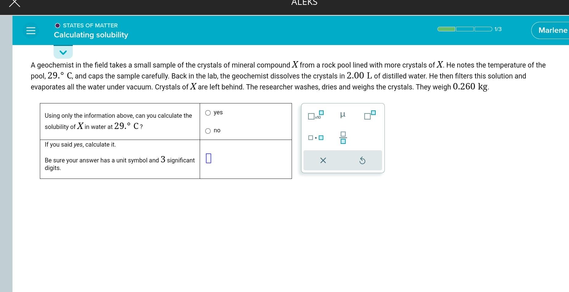 Solved A geochemist in the field takes a small sample of the | Chegg.com