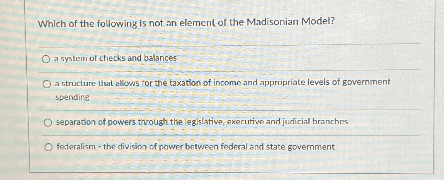 Solved Which of the following is not an element of the | Chegg.com