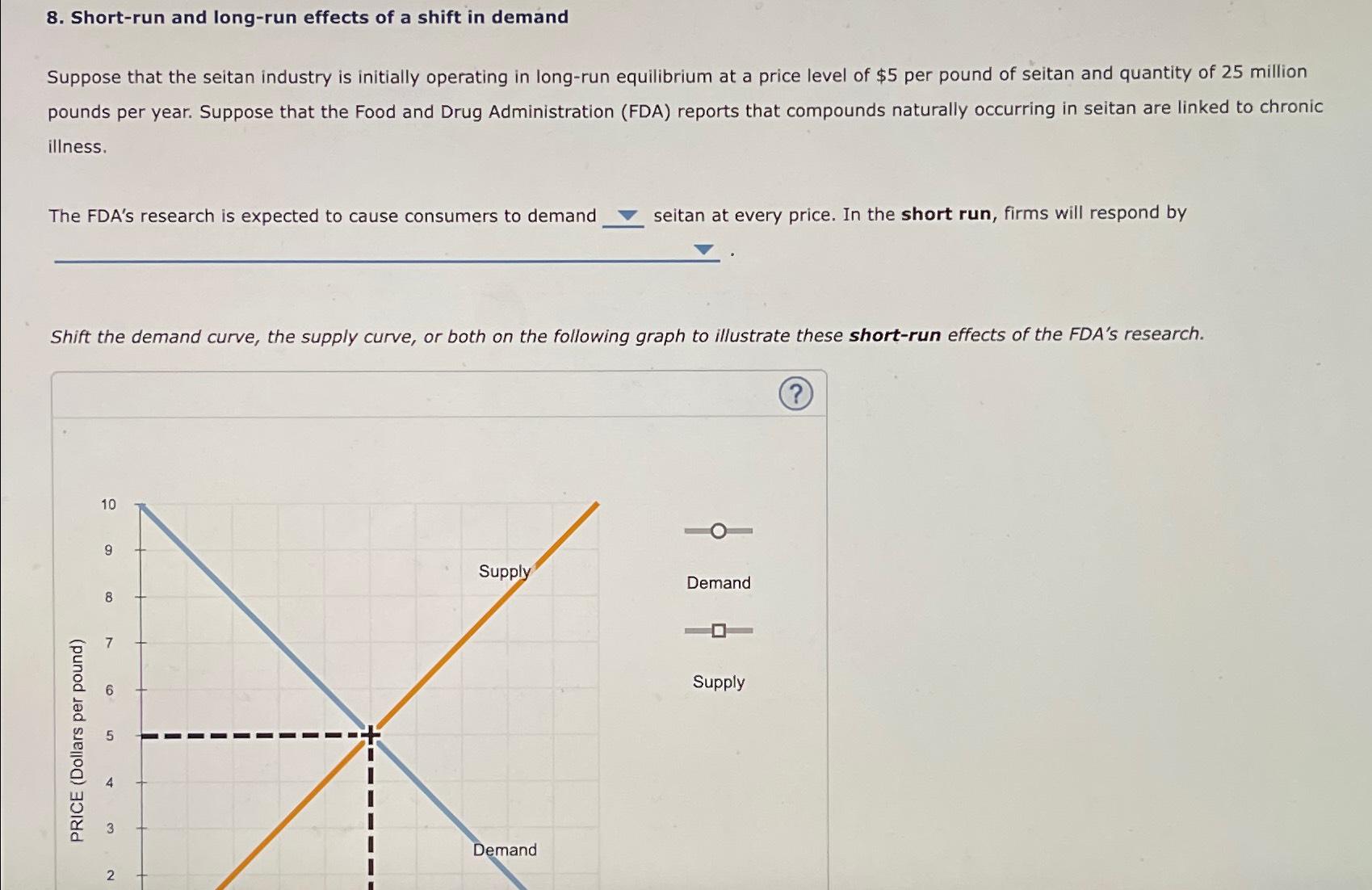 Solved Short-run and long-run effects of a shift in | Chegg.com