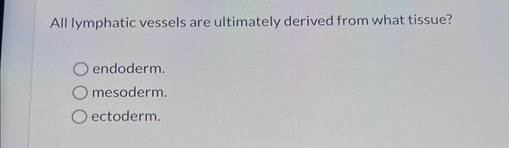 Solved All lymphatic vessels are ultimately derived from | Chegg.com