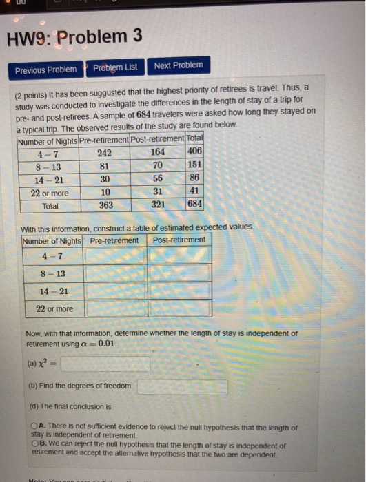 Solved HW9: Problem 3 Problem List Next Problem Previous | Chegg.com