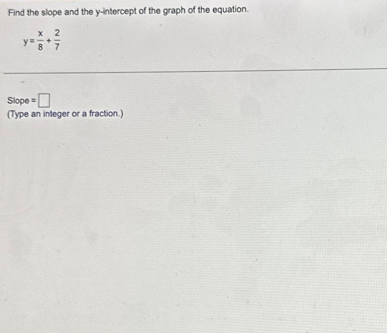 Solved Find the slope and the y-intercept of the graph of | Chegg.com