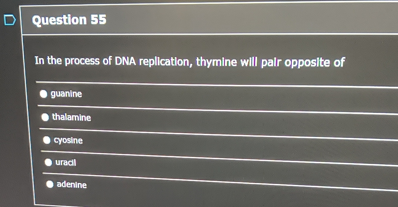 Solved Question 55 ﻿In the process of DNA replication, | Chegg.com