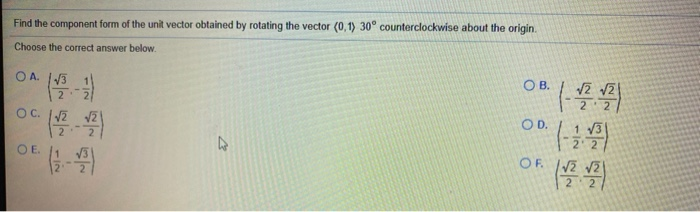 Solved Find the component form of the unit vector obtained | Chegg.com