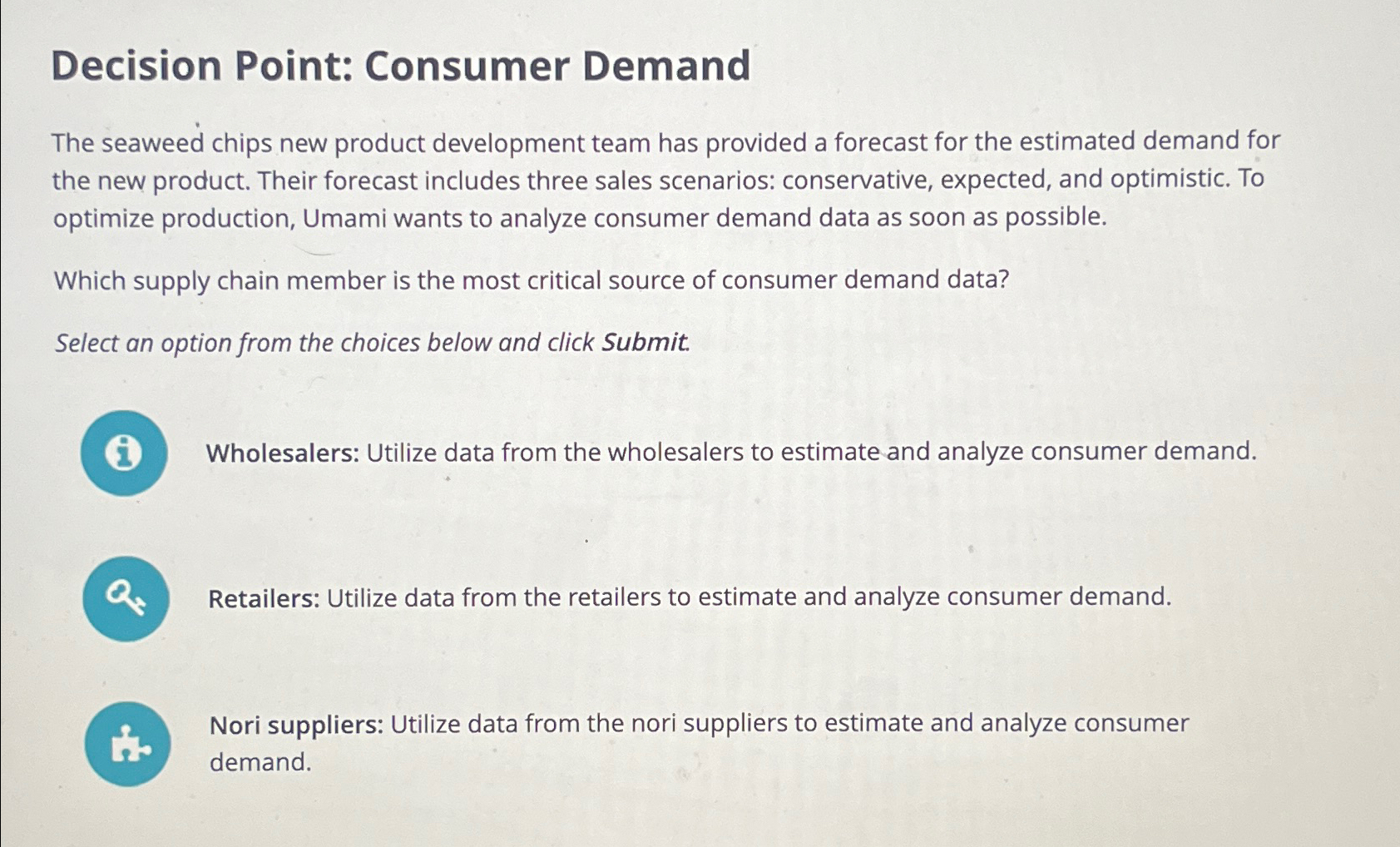 Solved Decision Point: Consumer DemandThe seaweed chips new | Chegg.com