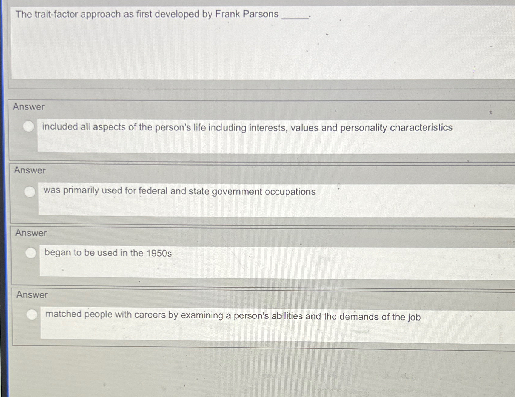Solved The Trait Factor Approach As First Developed By Frank