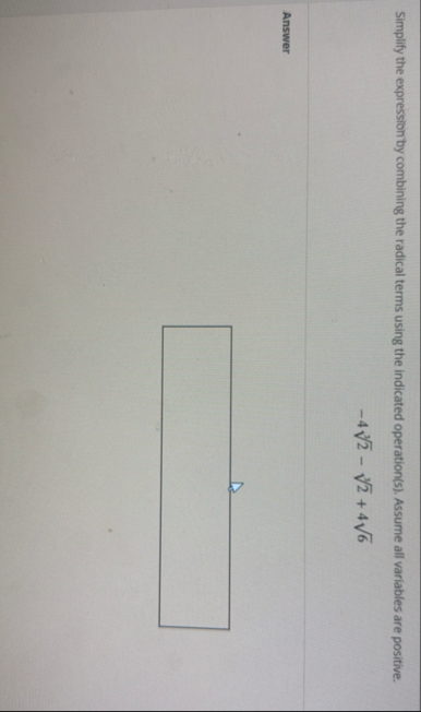 Solved Simplify the expression by combining the radical | Chegg.com