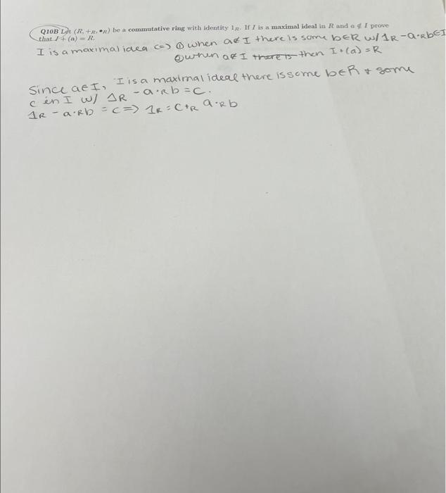 Solved Q1OB LDt(R,+N,∗N) be a commutative ring wich identity | Chegg.com