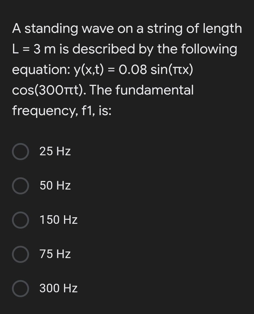 Solved A standing wave on a string of length L = 3 m is | Chegg.com