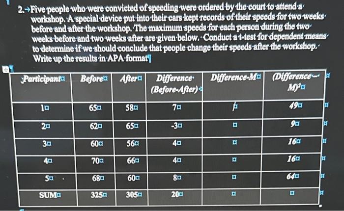 Solved 2. → Five people who were convicted of speeding were | Chegg.com