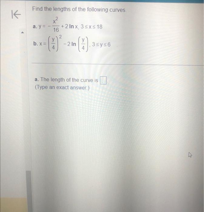Solved Find the lengths of the following curves a. | Chegg.com